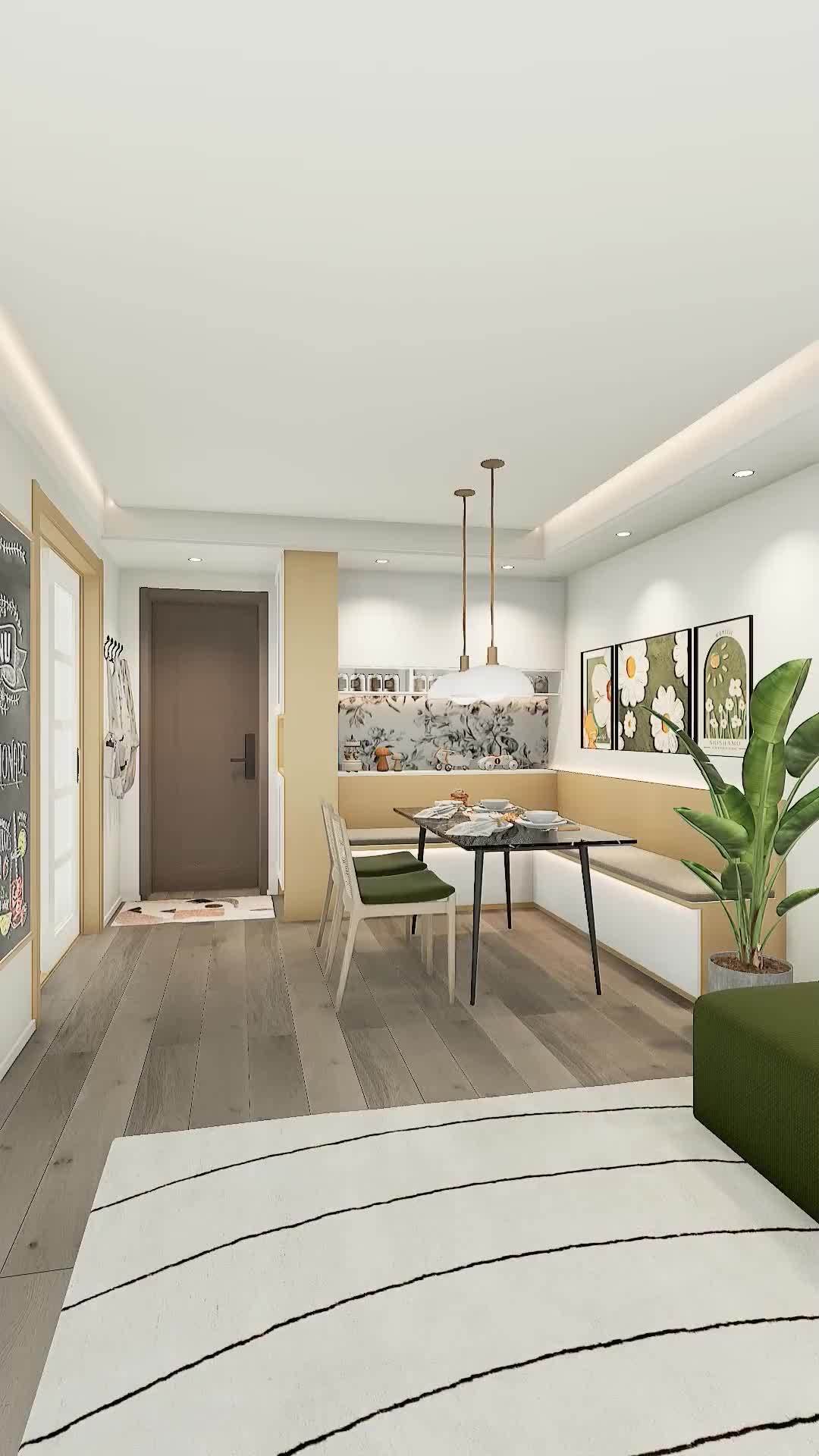 进门就是餐厅,空间太受限,这样设计难题巧妙化解