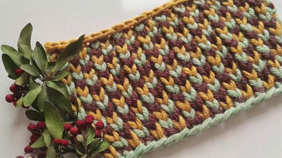 「棒针编织」漂亮的混色平针花纹!