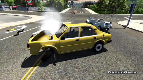 车祸模拟器:驾驶警车表演个高难度路口超车,就是后果有点严重!