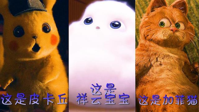影视剧中萌系宠物,皮卡丘跟加菲猫机灵搞怪,祥云宝宝好可爱好喜欢啊!