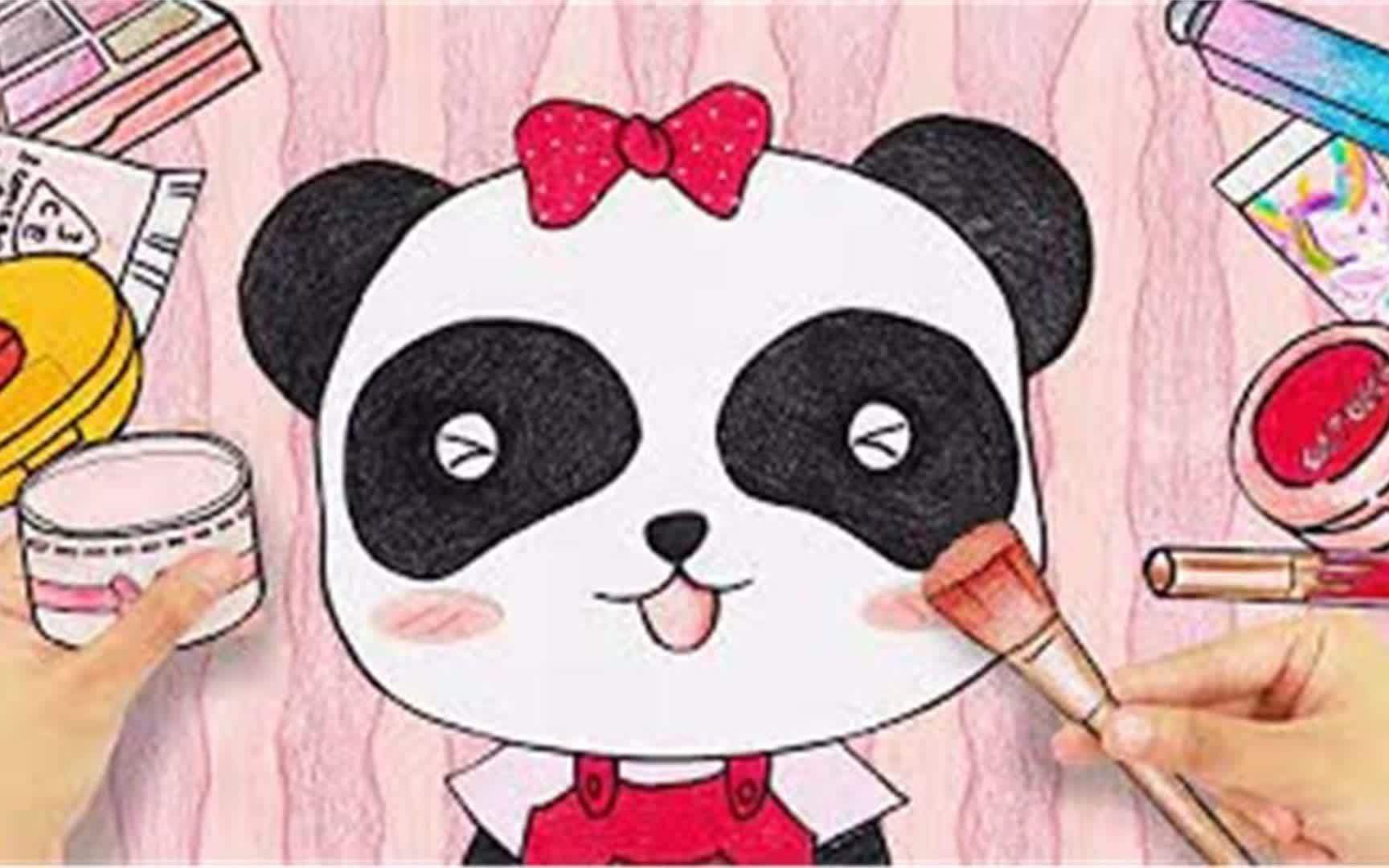 趣味定格动画:小美带小熊猫一起逛商场,买了好多东西啊!