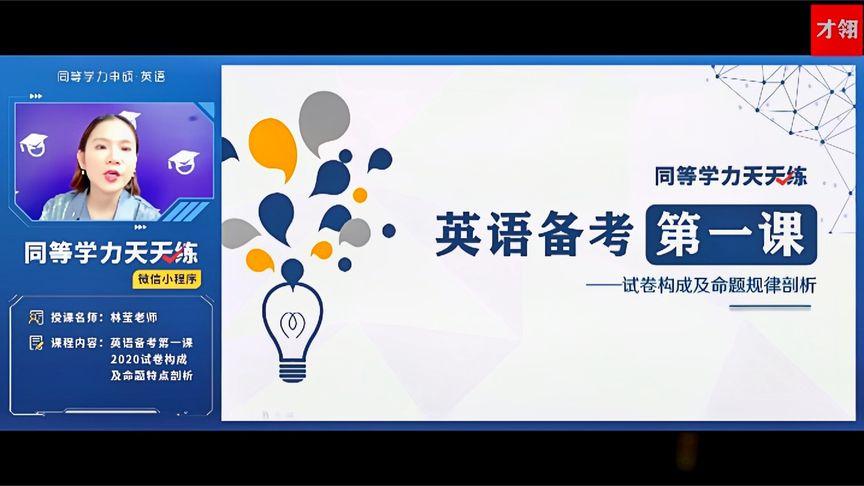 2022年同等学力申请硕士学位英语水平统考课程精讲--才翎学习网