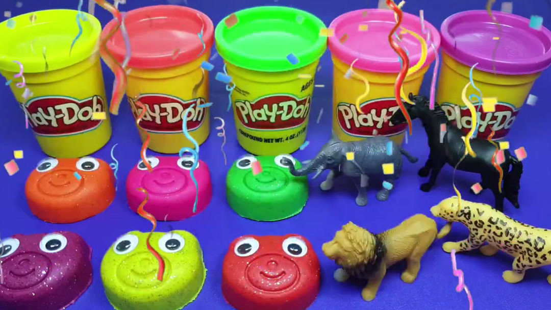 彩泥橡皮泥手工制作动物学习颜色