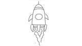 火箭升空儿童亲子简笔画