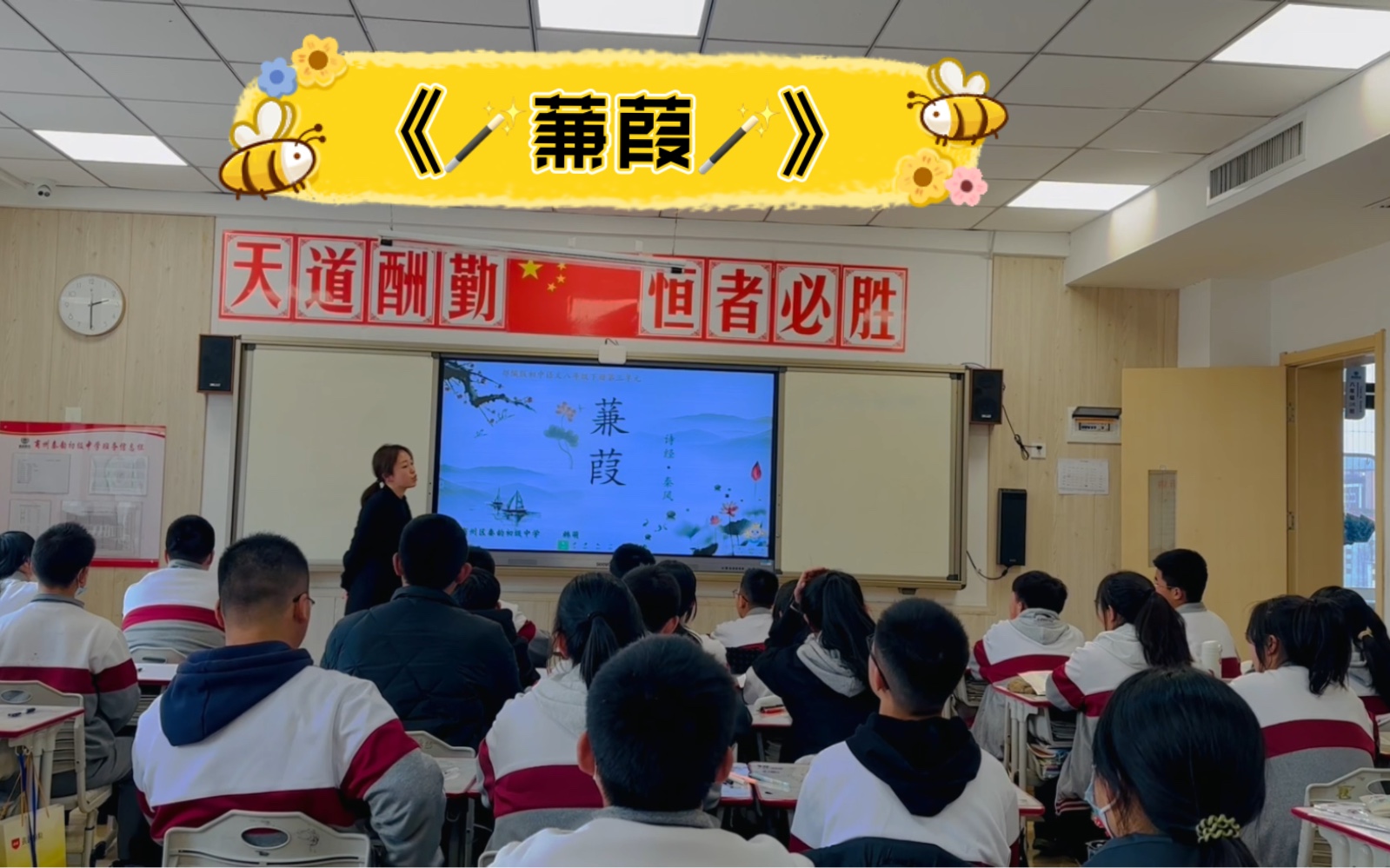 《蒹葭》常规教学课堂视频(小14班/)