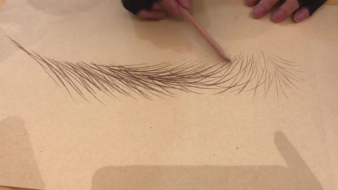 免麻丝绒眉素描眉表现手法!有丝有雾有绒毛!