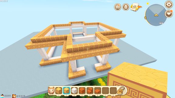 迷你世界建筑教学:空中宫殿第一期,完成基础部分