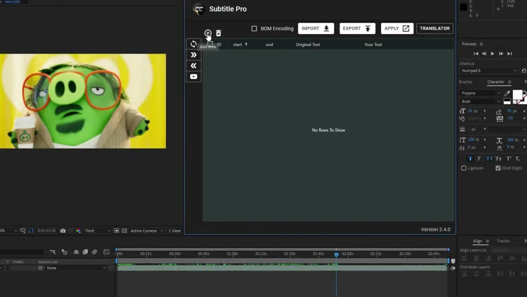 AE/PR脚本-专业视频字幕创建导入导出编辑脚本AEscripts Subtitle Pro ...
