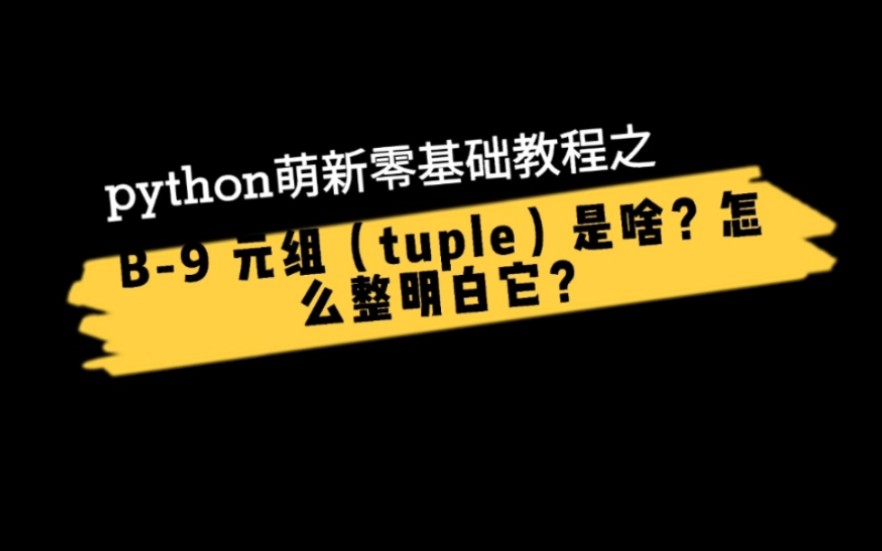 【python萌新零基础教程】之B-9元组(tuple)是啥?怎么整明白它?