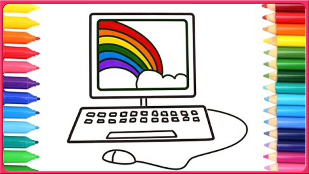 彩虹计算机快乐画画唷!小猪佩奇 巴巴爸爸宝宝巴士儿歌