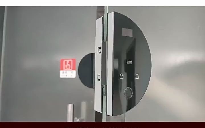 双开玻璃门锁密码锁免开孔办公室指纹锁双门免地插无框推拉智能锁(...