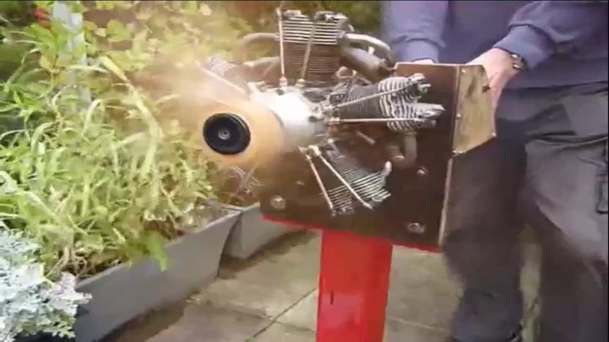 高手打造真模型飞机发动机,当转动的那一刻,实在太美妙了