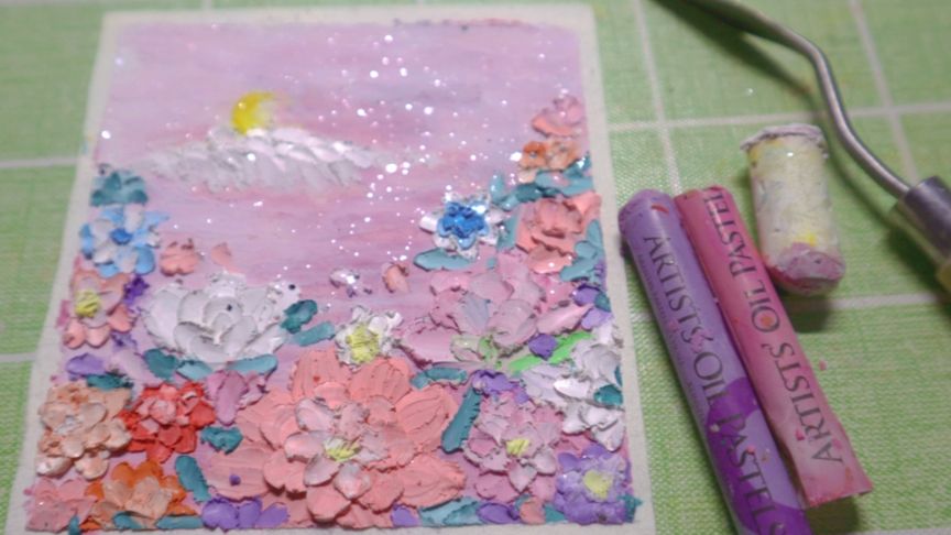 超级浪漫温柔系油画棒立体花卉教程来咯!喜欢的朋友赶紧画起来吧