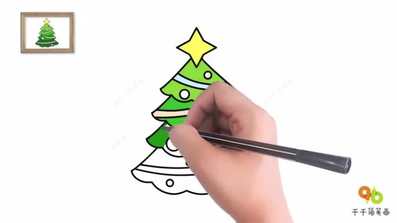 儿童简笔画视频教程1分钟学会圣诞树涂鸦绘画小班的孩子也能学会