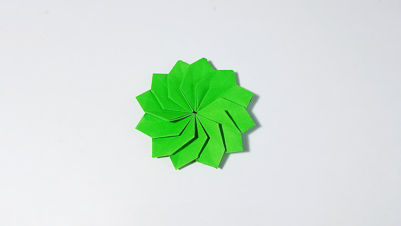 教你折纸12瓣几何花,简单漂亮,儿童很喜欢
