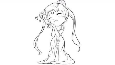 可爱的美少女战士水冰月儿童亲子简笔画