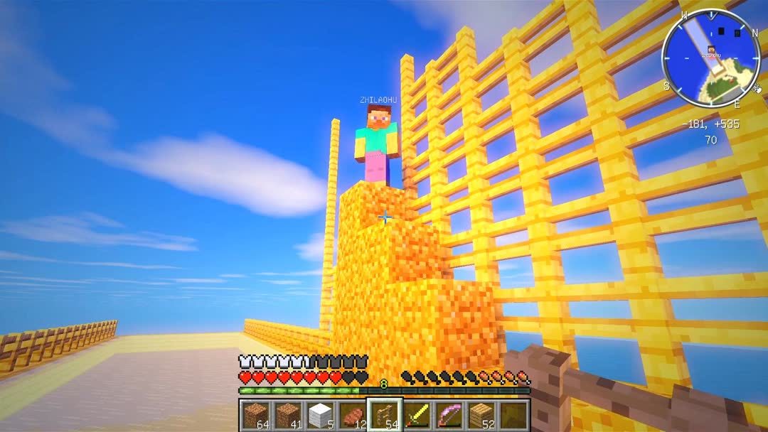 我的世界81:纸老虎老婆回来了,一起建造海景房!