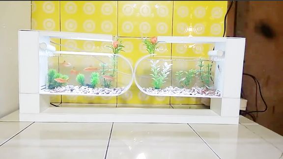 外国小伙用旧PVC管改造精美鱼缸,变废为宝!