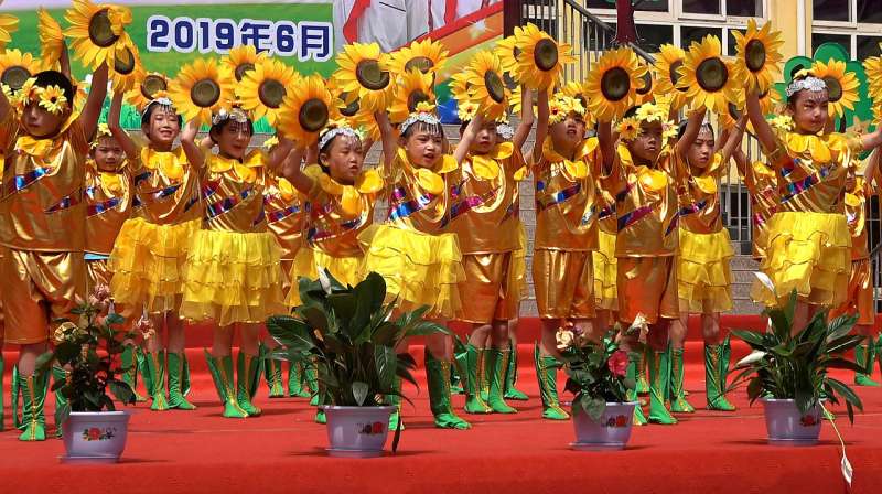 小学生舞蹈《葵花朵朵向太阳》跳的自然欢快,真羡慕他们的童年