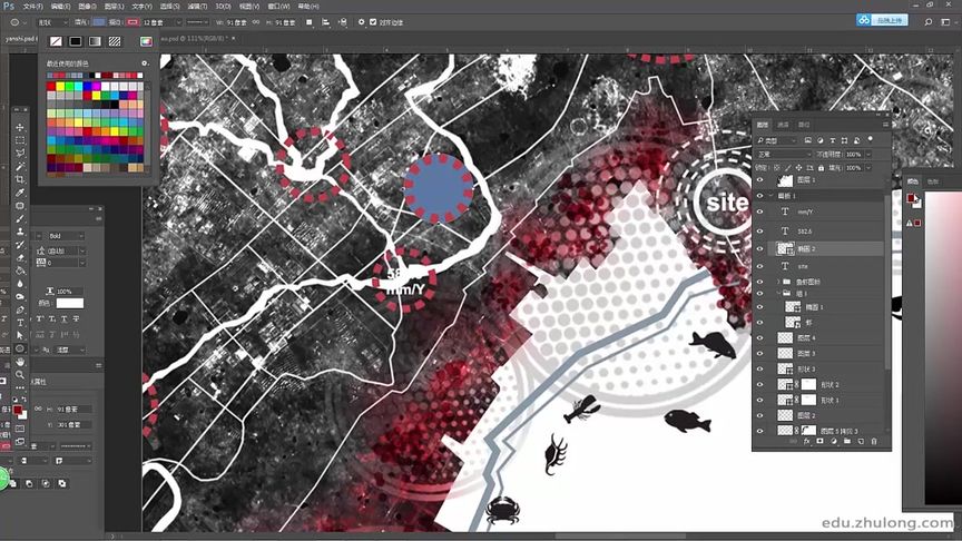 景观分析图——3.信息的标注(PS+AI)(区位分析)