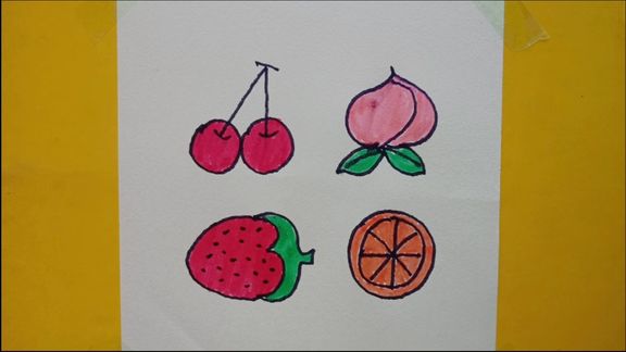 数字简笔画 用1234画水果