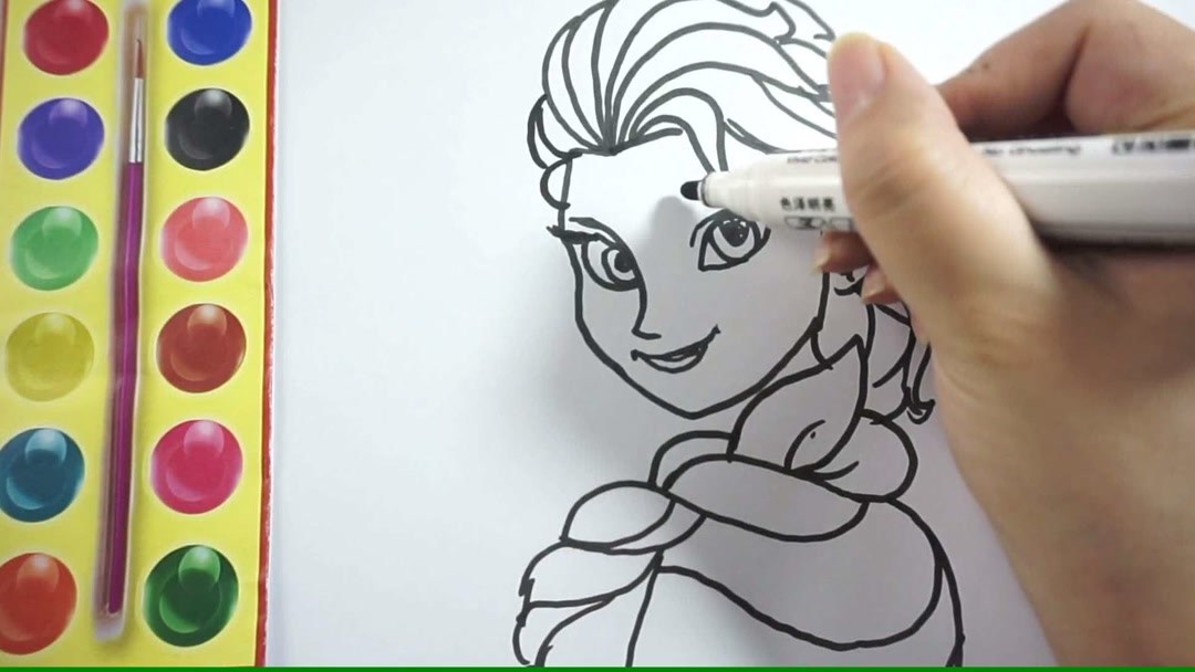 一起学画画冰雪公主艾莎