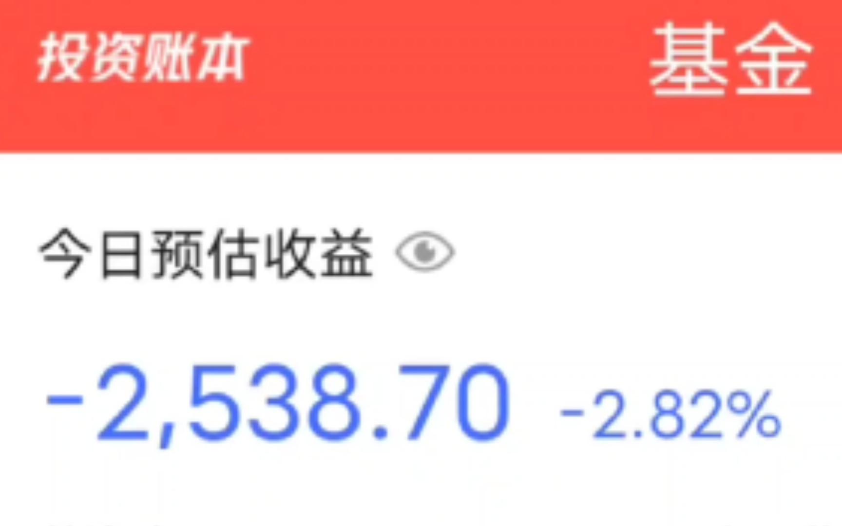 好家伙,买基金又疯一个,单日亏损2500