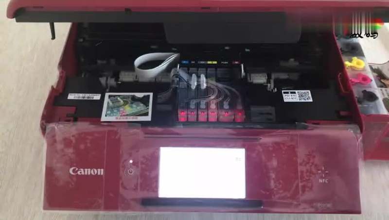 佳能ts8080打印机连供、可加墨墨盒安装视频