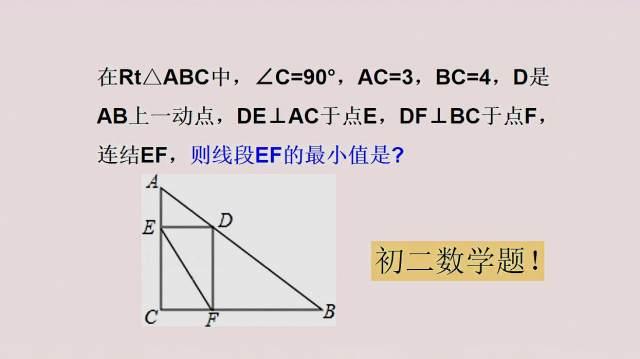 初中数学几何题,求线段的最小值问题,中考数学常遇到的题型!