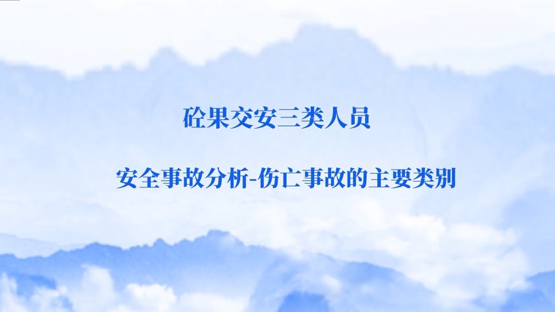 安全事故分析-伤亡事故的主要类别