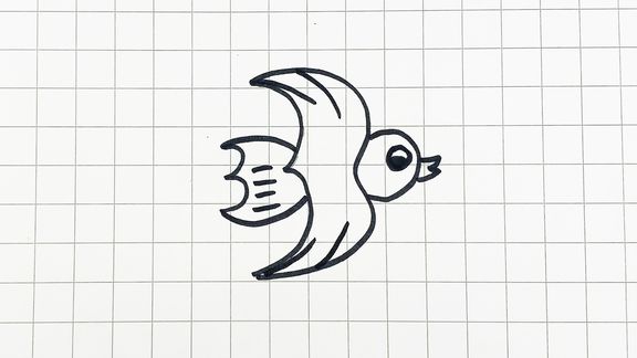 创意简笔画:用两个3画就能画一个小燕子,超简单!