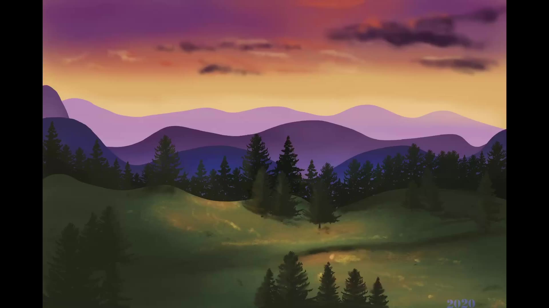 procreate风景画,步骤简单!