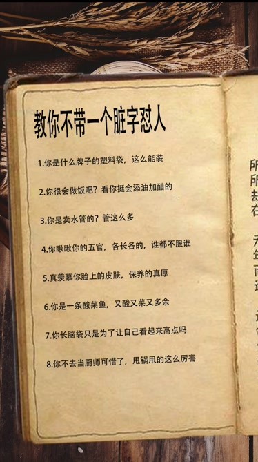 不带一个脏字怼人,句句经典