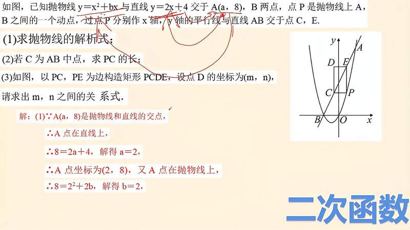 矩形和二次函数有关的动点压轴题讲解