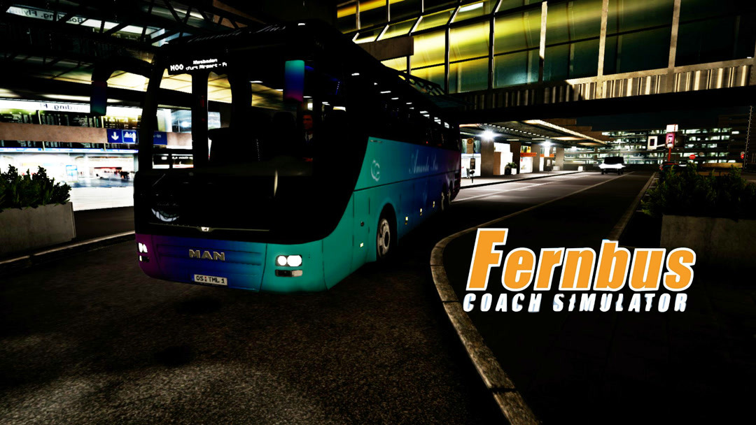 傻康频道 德国长途客车模拟 驾驶曼恩客客车运行机场专线线路