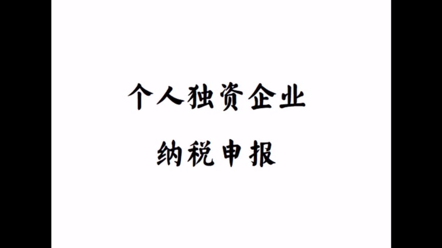 个人独资企业纳税申报