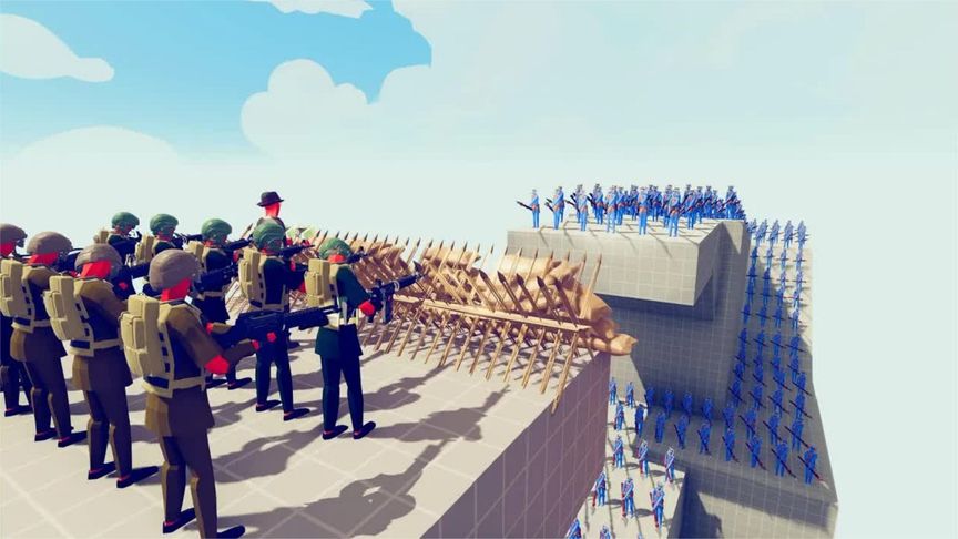 全面战争模拟器:把神之兵种武器变大20倍后对战现代武器是啥结果