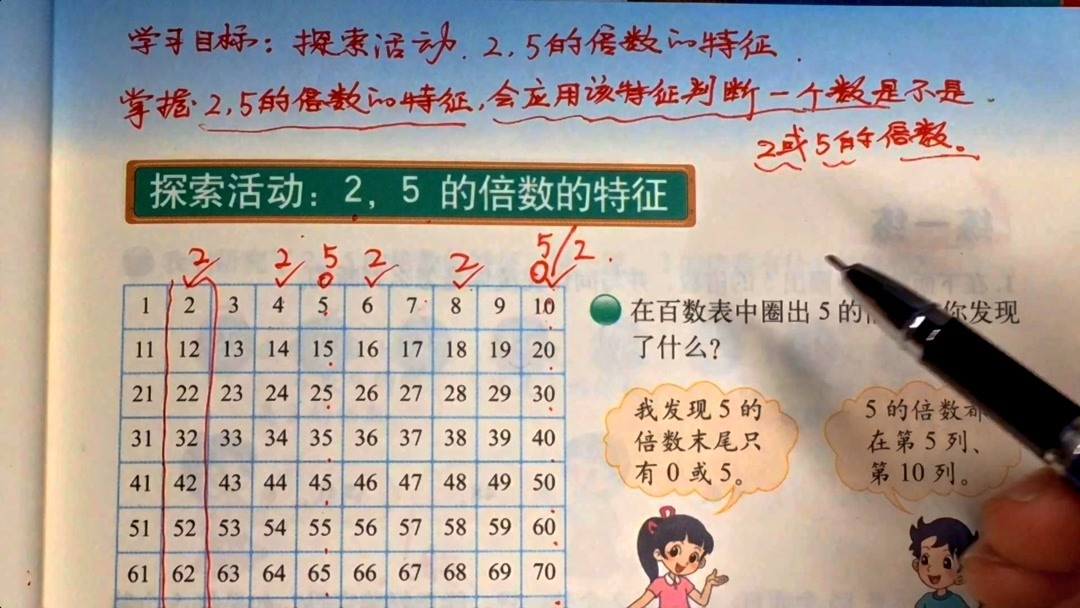 五年级数学 探索2 5的倍数的特征 第33页解析