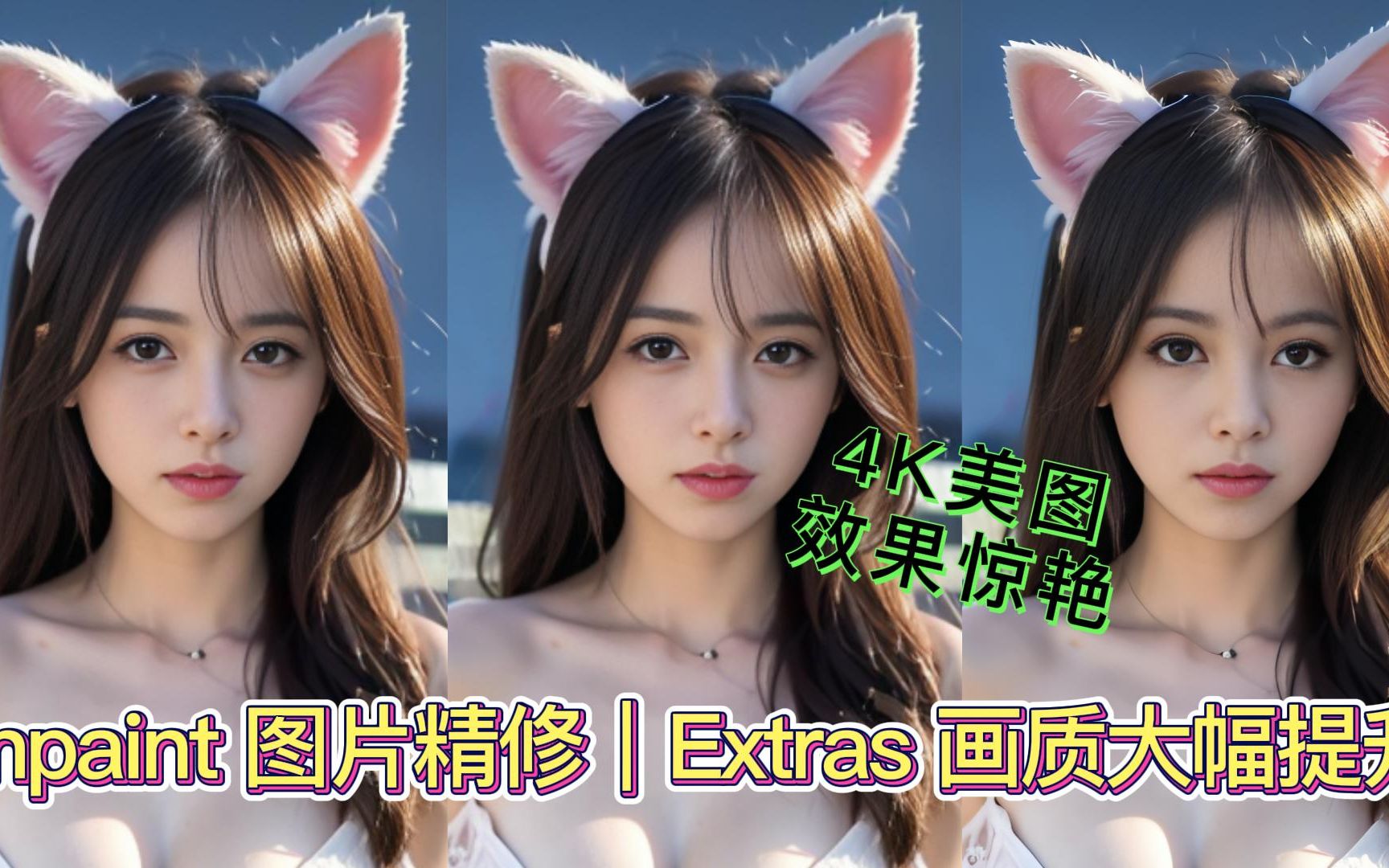 AI绘图-使用 Inpaint & Extras 让画质大幅提升|高清修复4K美图|stable ...