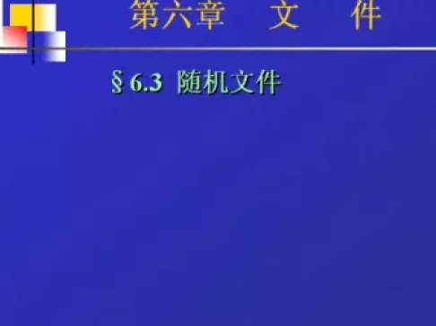 VB程序设计及应用 第六章第三节 随机文件