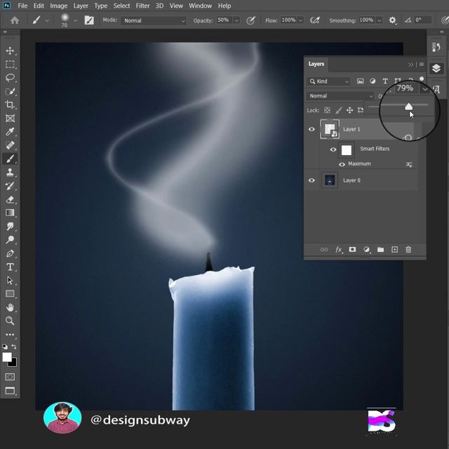 Photoshop制作一种简单有效的烟雾效果