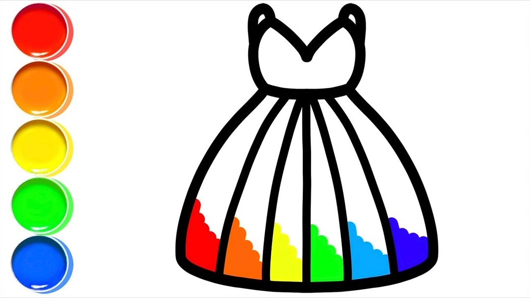 儿童简笔绘画:服装漂亮的衣服绘画