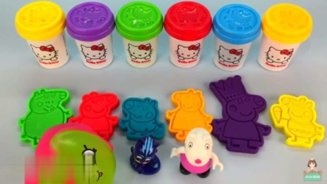 粉红小猪佩奇彩泥玩具 凯蒂猫睡衣小英雄动画玩偶