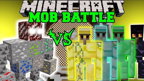 我的世界:对战赛 钻石傀儡演示与矿石组合兽,模组解说