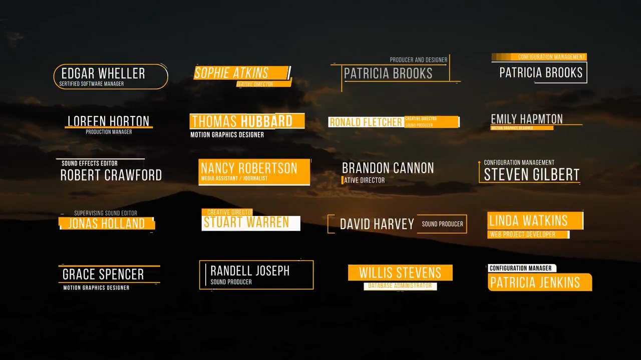 PR模板-干净优雅文字字幕条动画展示模板