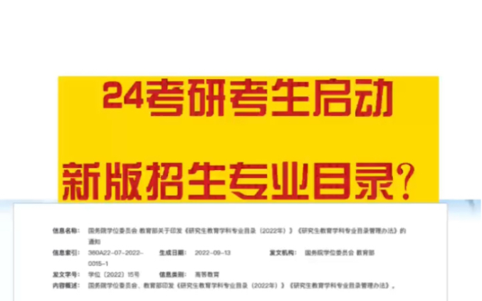 24考研考生启动新版招生专业目录!