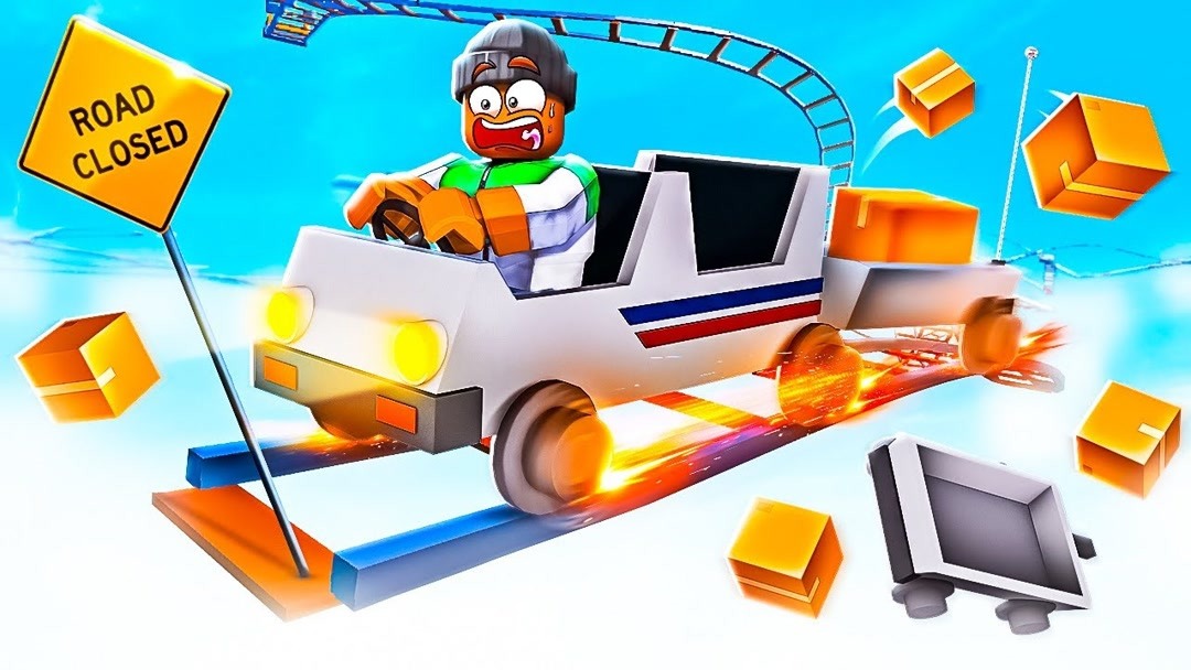 Roblox过山车模拟器:带上货物冲向终点!小心翼翼结果被追尾!