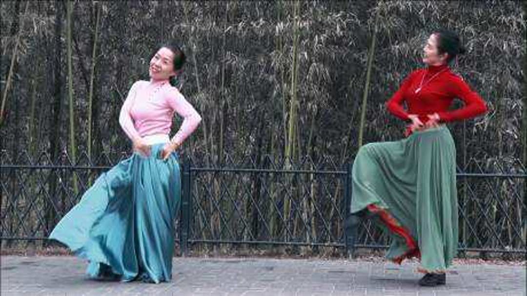 紫竹舞蹈《洗衣歌》藏舞,欢快优美,王老师、子坤精彩表演