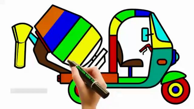 儿童简笔画:可爱油罐车画画