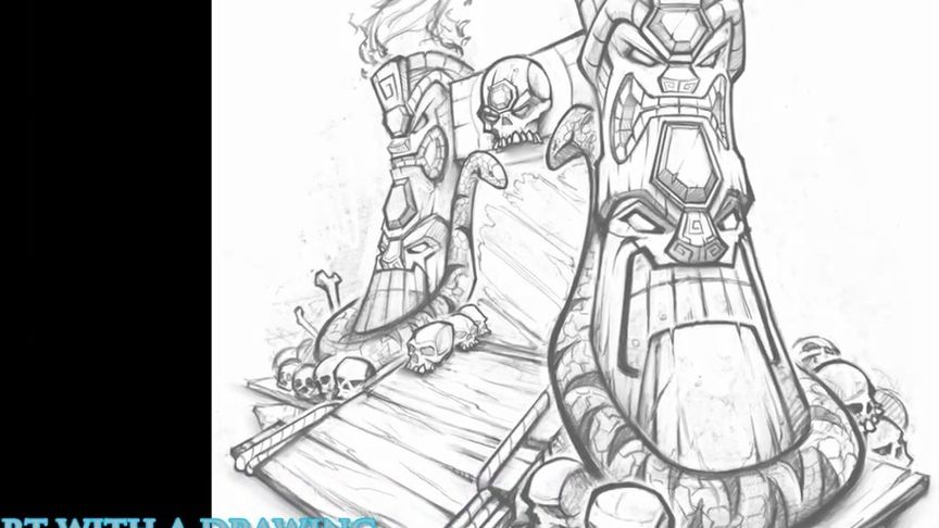 他山之玉-数字绘画-使用ps进行绘制利用线稿绘制光影